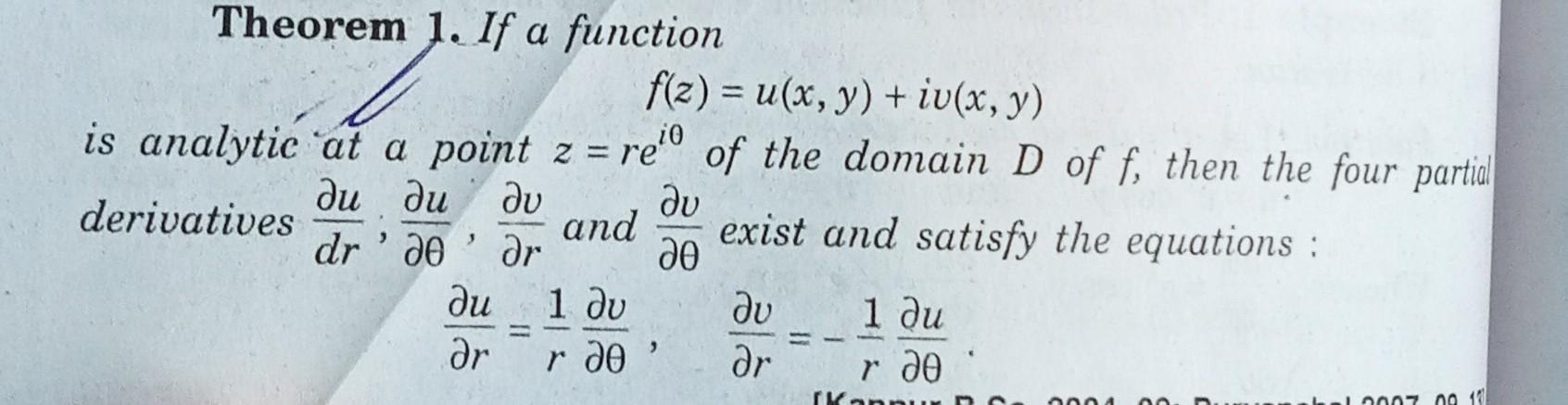 Solved Theorem 1. If a function f(z)=u(x,y)+iv(x,y) is | Chegg.com