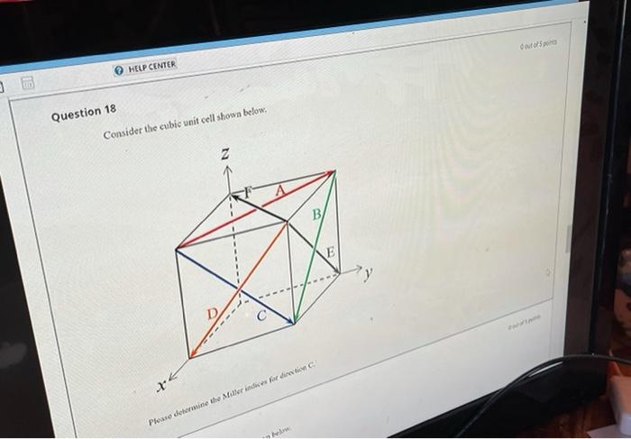 Solved HELP CENTER Question 18 Consider the cubic unit cell | Chegg.com