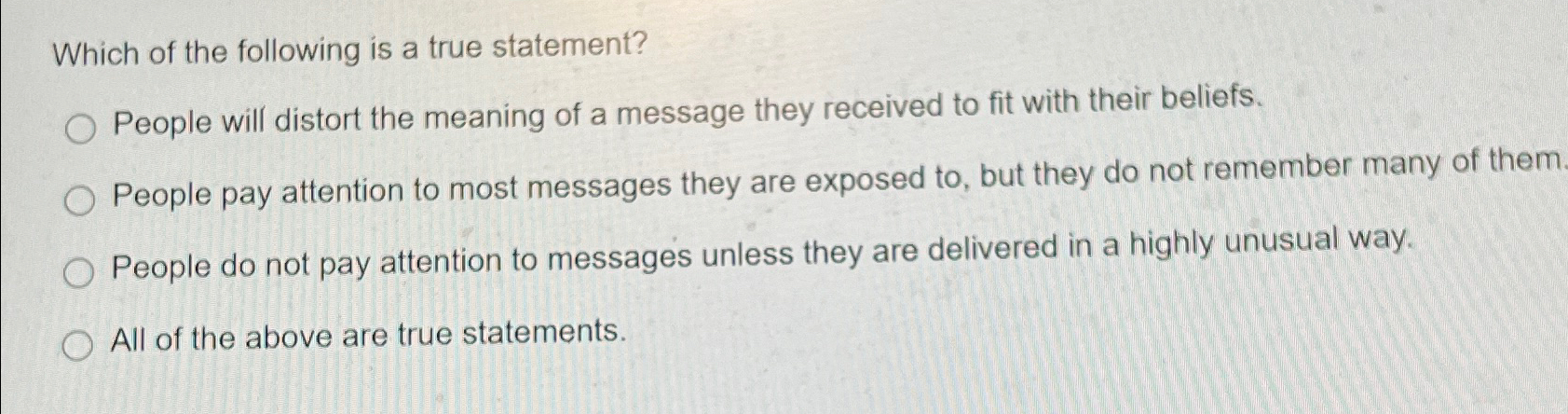Solved Which of the following is a true statement?People | Chegg.com