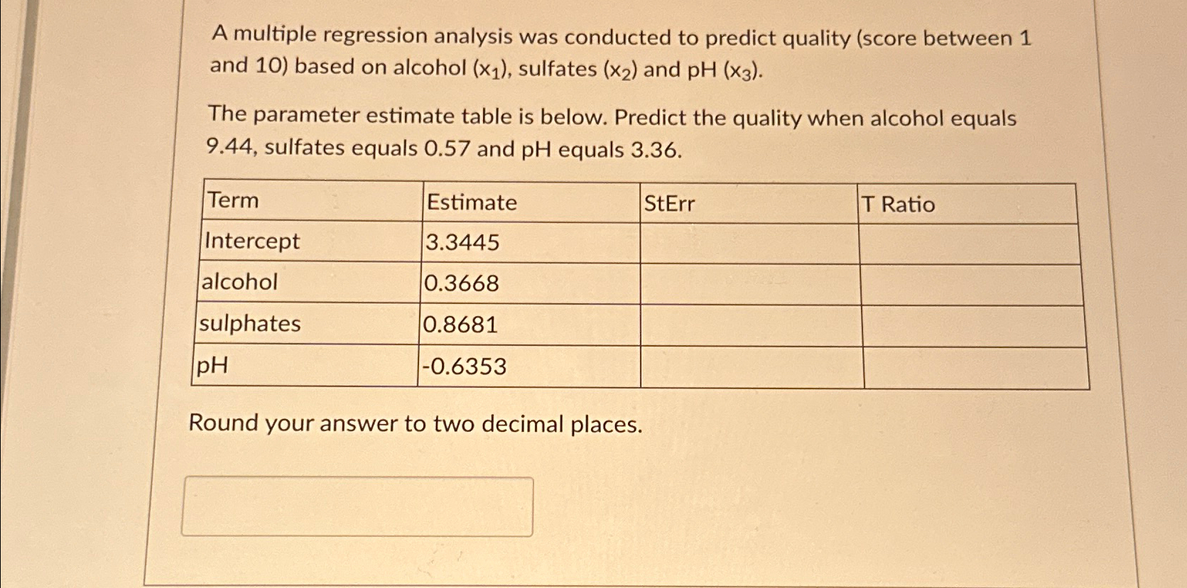 Solved A multiple regression analysis was conducted to | Chegg.com