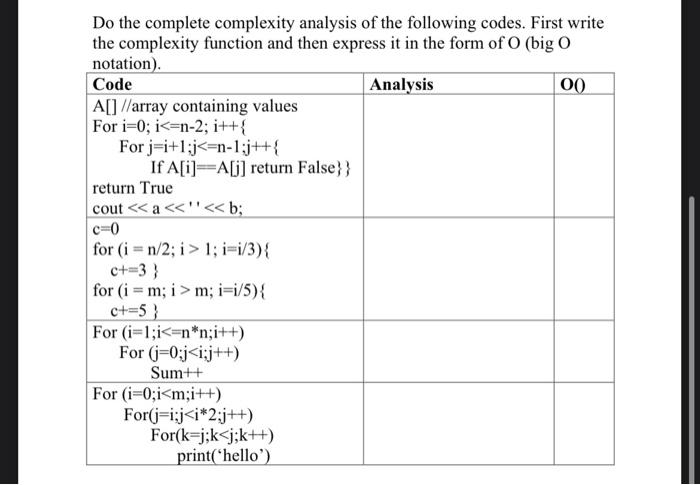 Solved calculate how many times each statemnet in the code | Chegg.com