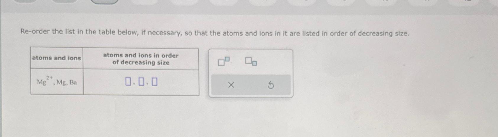 Solved Re-order the list in the table below, if necessary, | Chegg.com