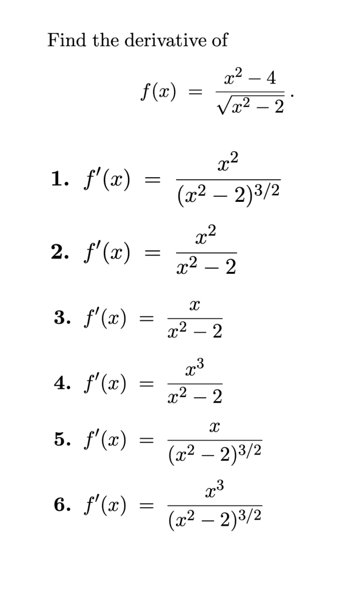 Solved Find the derivative | Chegg.com