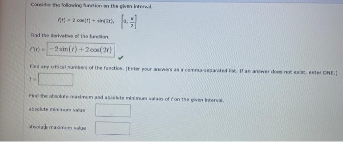 Solved Consider the following function on the given | Chegg.com