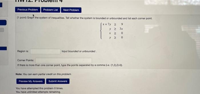 Solved Previous Problern Problem List Next Problem (1 point) | Chegg.com