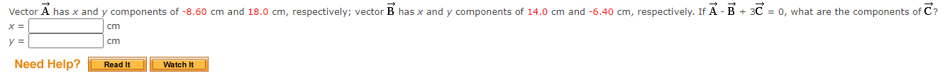 Solved Vector vec(A) ﻿has x ﻿and v ﻿components of -8.60 ﻿cm | Chegg.com