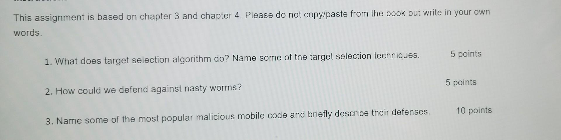 This assignment is based on chapter 3 and chapter 4. | Chegg.com