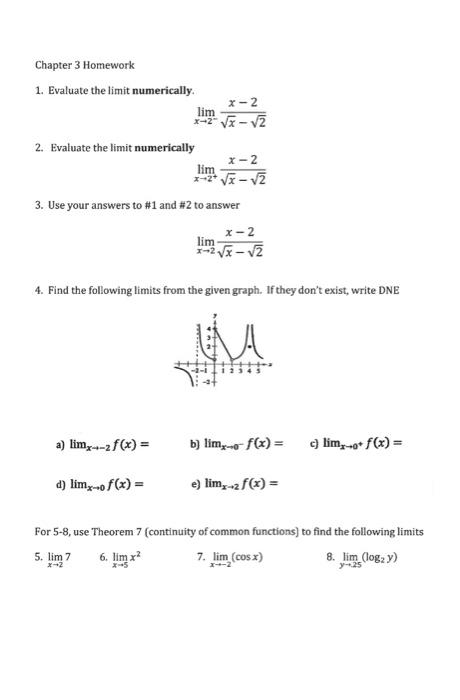 Solved Chapter 3 Homework 1. Evaluate the limit numerically. | Chegg.com