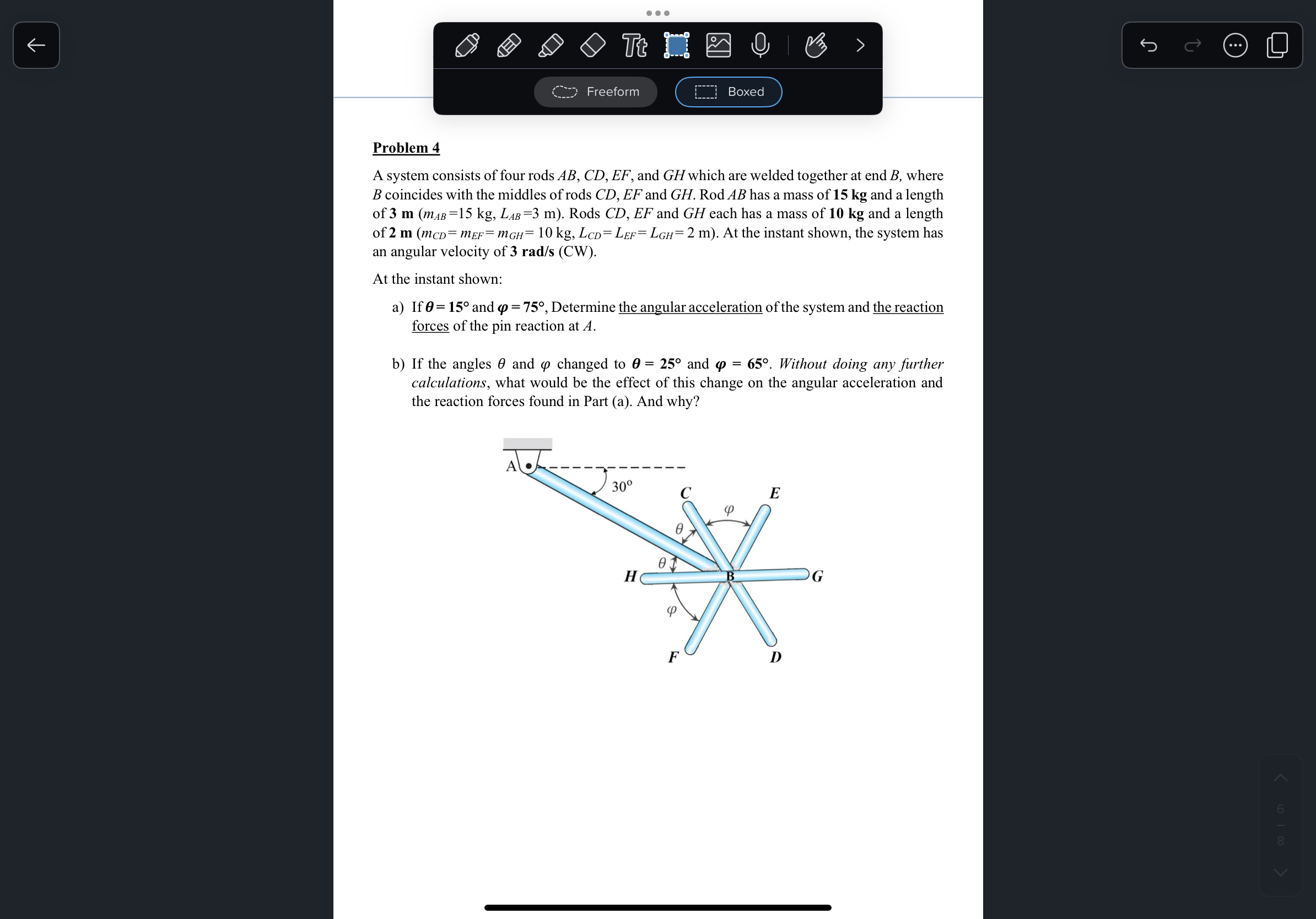 Solved Problem 4A system consists of four rods AB,CD,EF, | Chegg.com