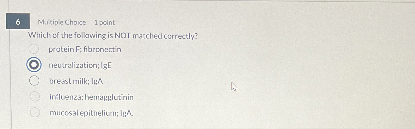 Solved 6Multiple Choice 1 ﻿pointWhich of the following is | Chegg.com
