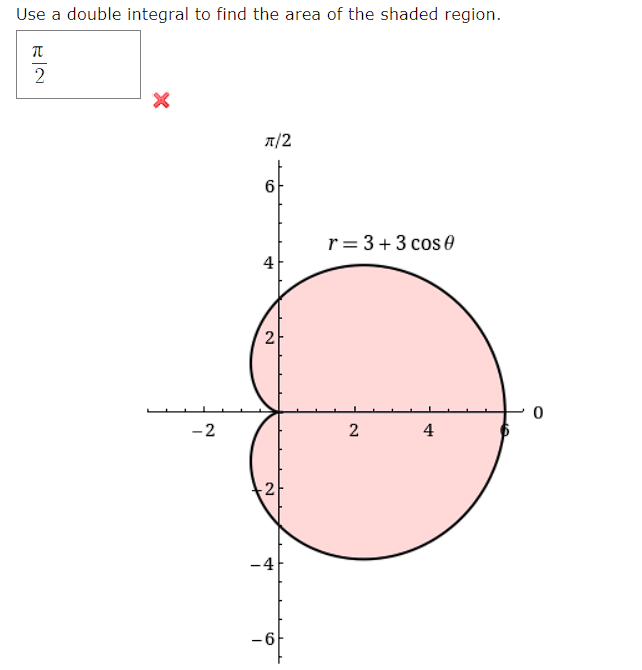 Solved Use a double integral to find the area of the shaded | Chegg.com