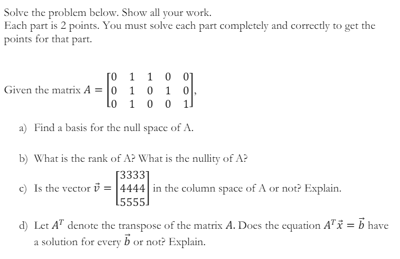 Solved For all parts?Solve the problem below. Show all your | Chegg.com