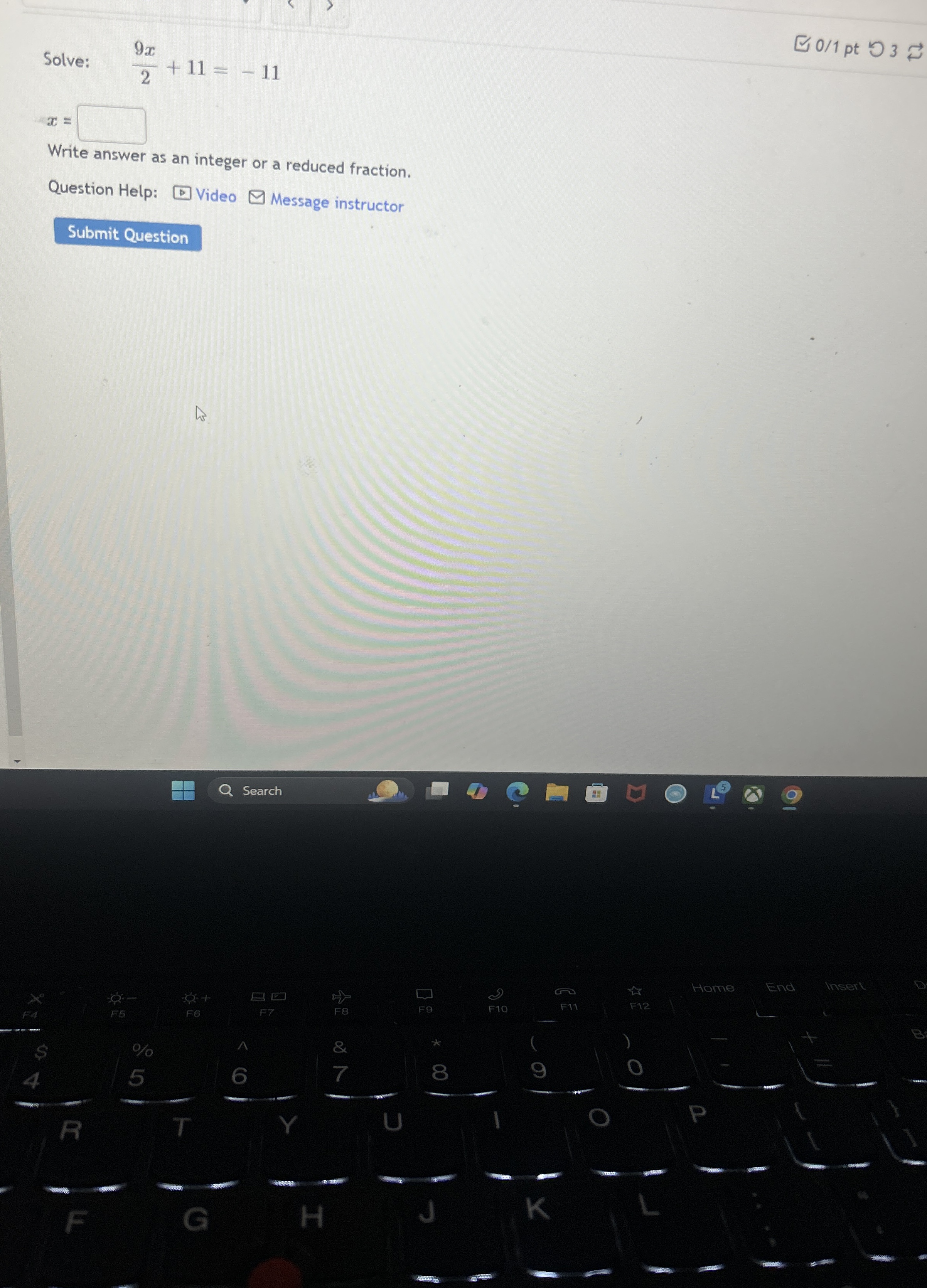 Solved Solve: ,9x2+11=-11x=Write answer as an integer or a | Chegg.com