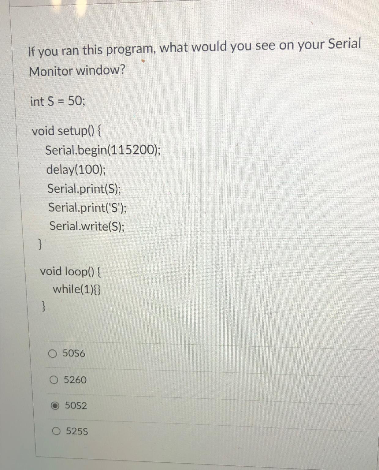 Solved If you ran this program, what would you see on your | Chegg.com