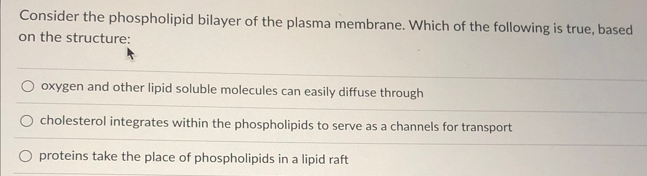 Solved Consider the phospholipid bilayer of the plasma | Chegg.com