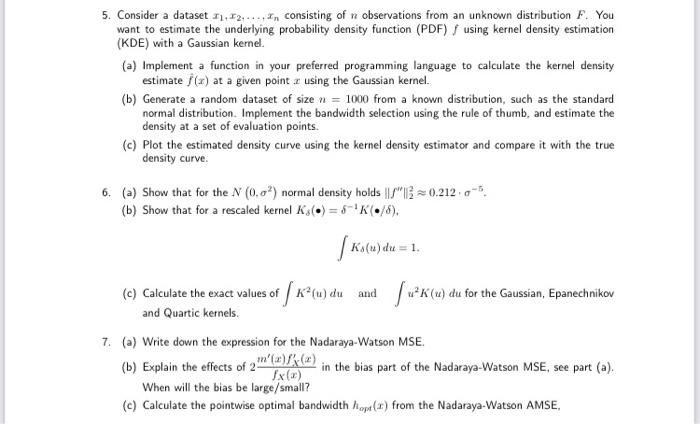 Solved 5. Consider a dataset \\( x_{1}, x_{2}, \\ldots, | Chegg.com