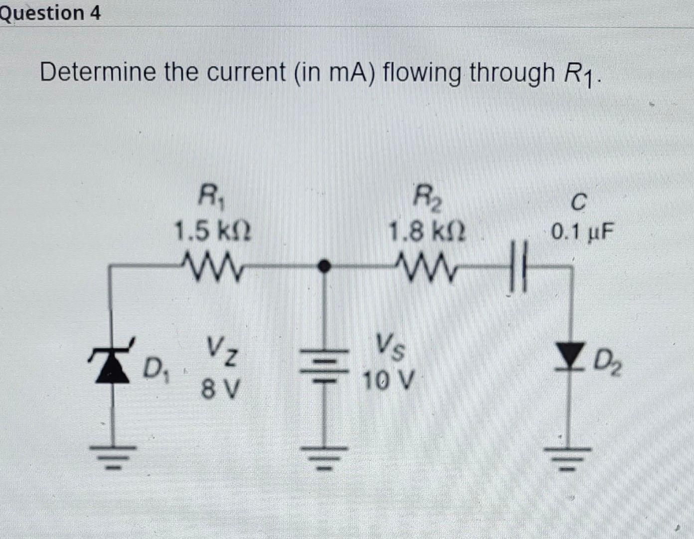Solved Determine the current (in mA ) flowing through R1. | Chegg.com