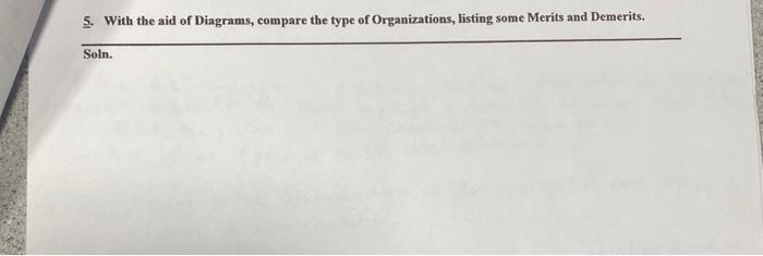 Solved 5. With the aid of Diagrams, compare the type of | Chegg.com