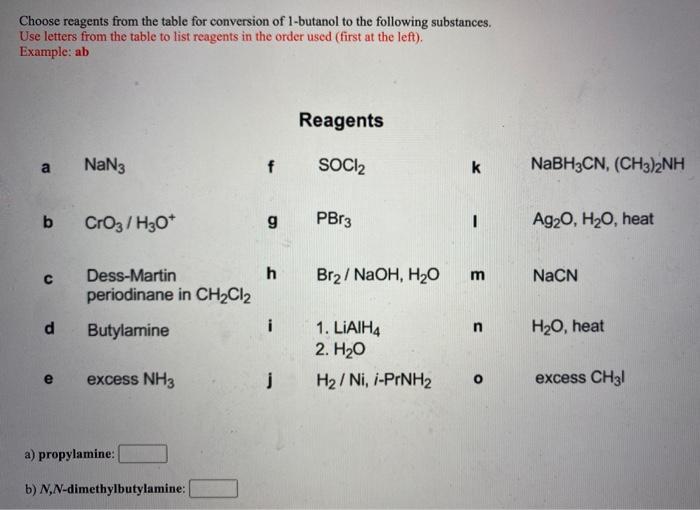 Solved Choose reagents from the table for conversion of | Chegg.com