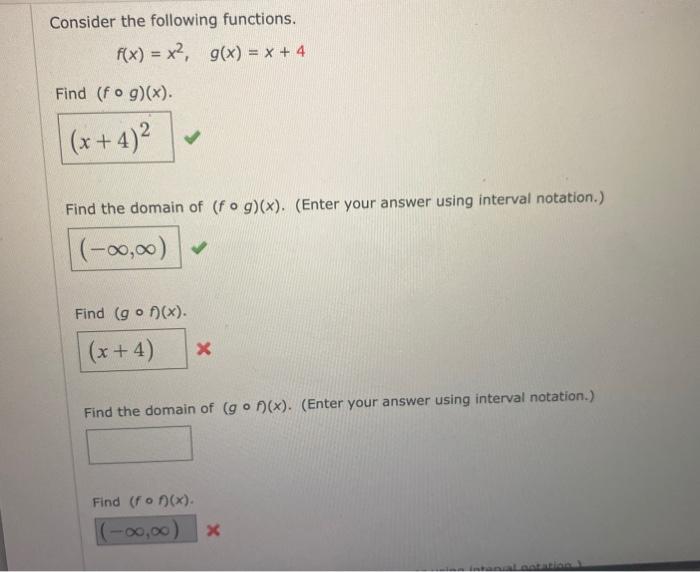 Solved Consider the following functions. f(x) = x2, g(x) = x | Chegg.com
