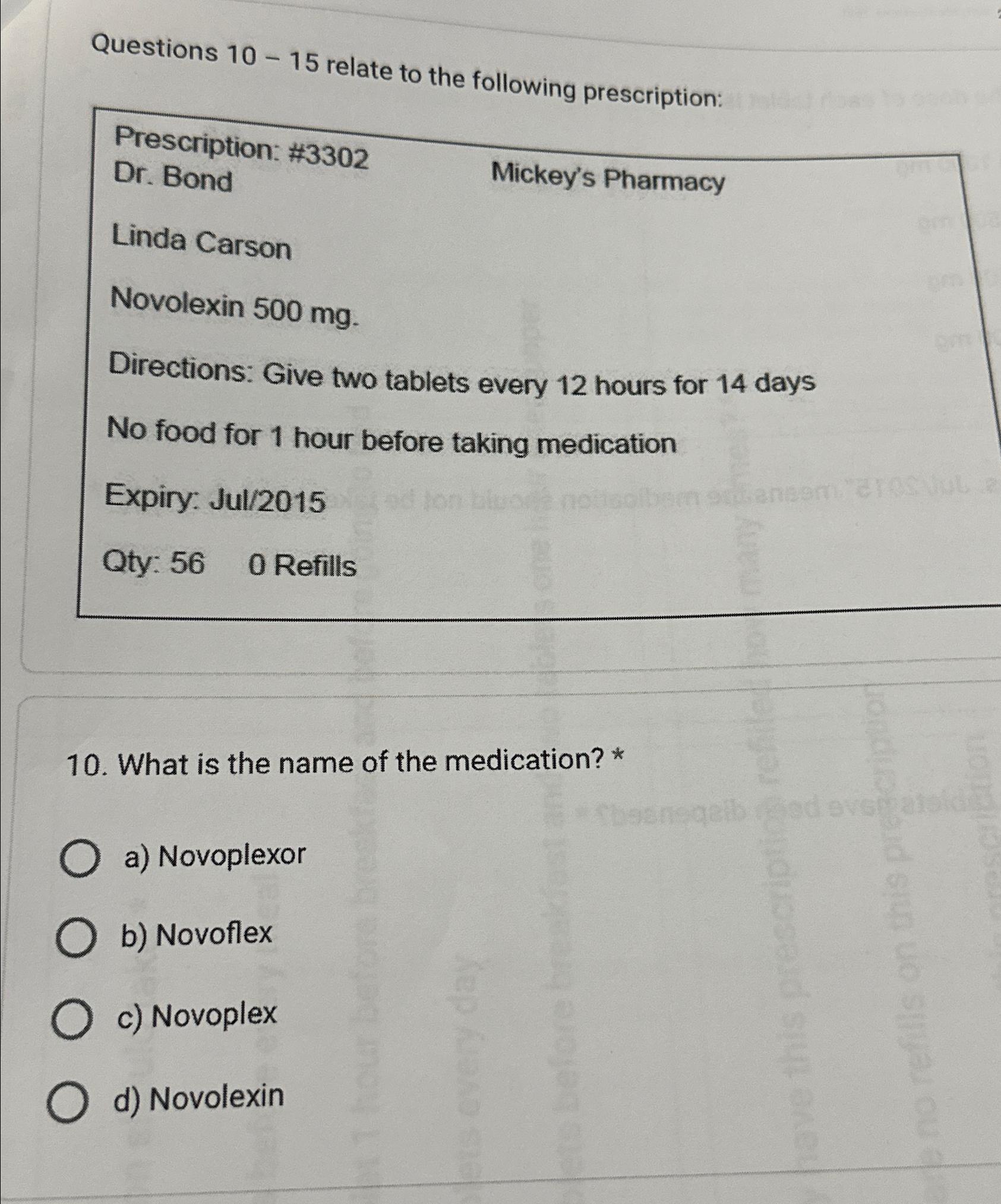 Solved Questions 10 - 15 ﻿relate to the following | Chegg.com