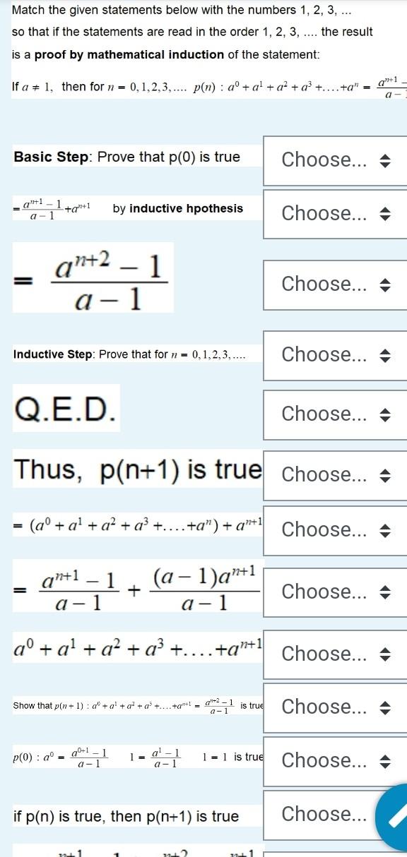 Solved Match the given statements below with the numbers | Chegg.com