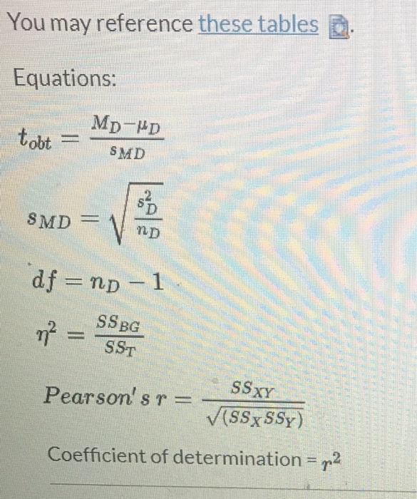 Solved A sample of difference scores has a mean Mo-5 and s? | Chegg.com