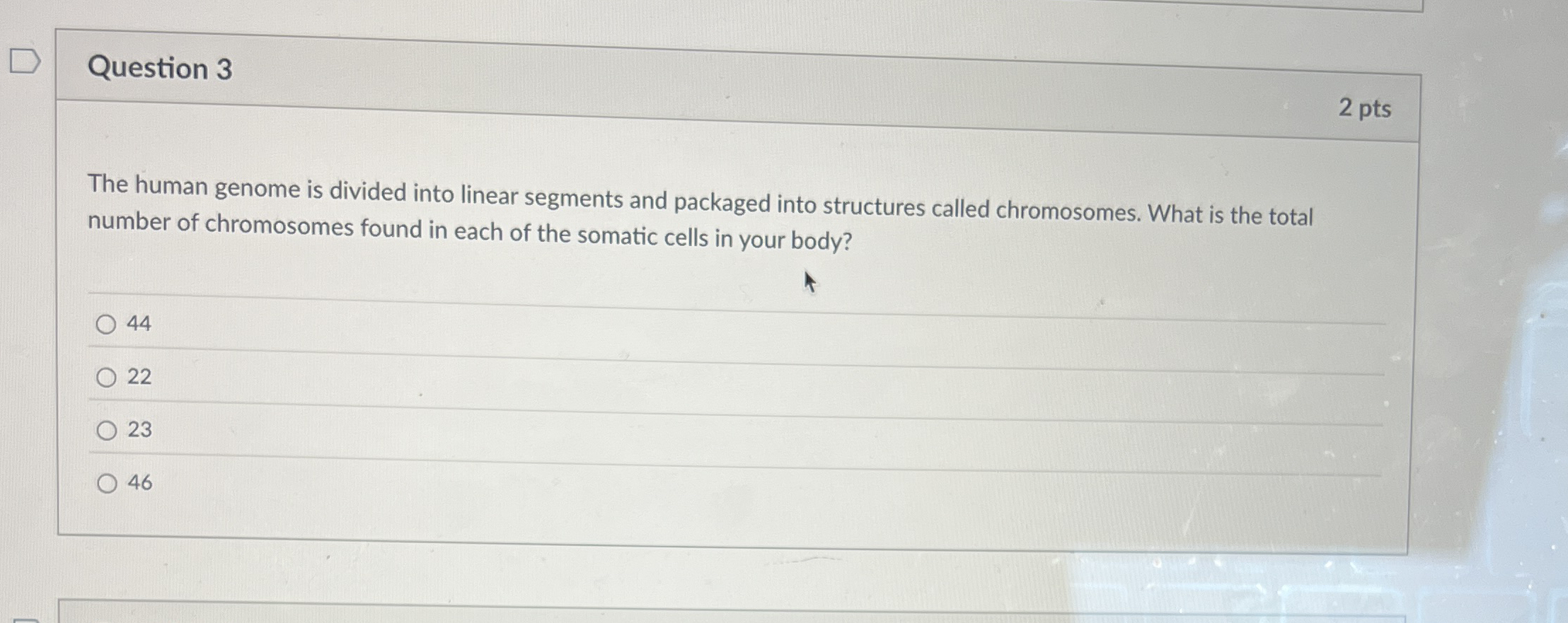 Question 32 ﻿ptsThe human genome is divided into | Chegg.com