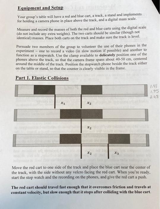 Solved From your video of the elastic collision, identify | Chegg.com