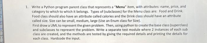 Solved Write a Python program parent class that represents a | Chegg.com