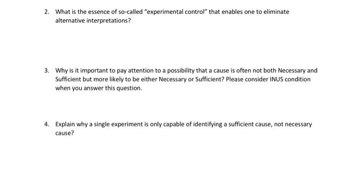 Solved 2. What is the essence of so-called "experimental | Chegg.com
