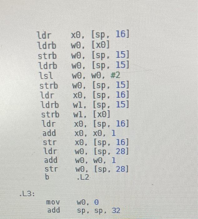 Solved Q1 Read The Following Arm64 Armv8 Assembly Code