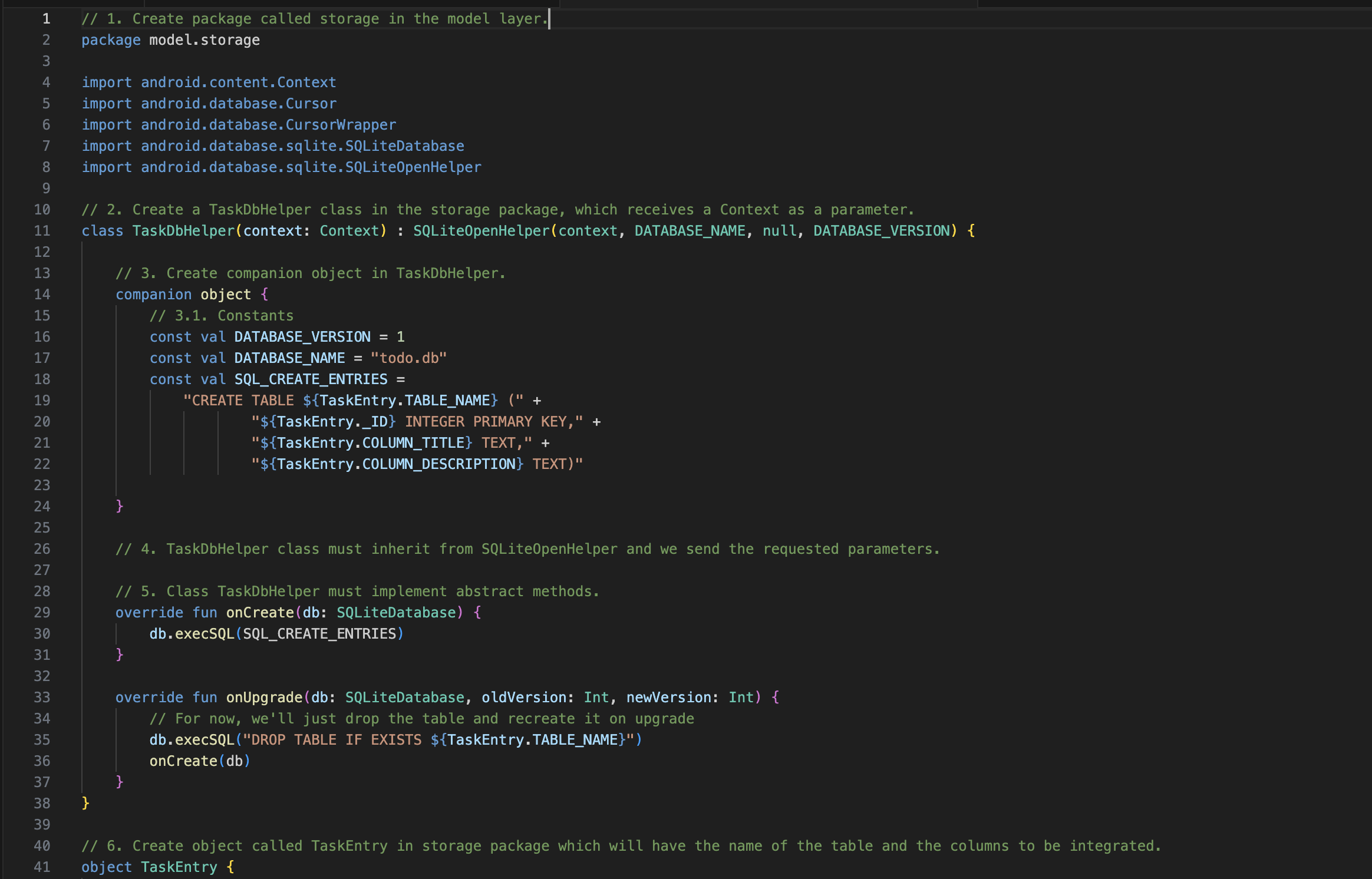 Solved Kotlin weve Created An Sqlite Database Now We