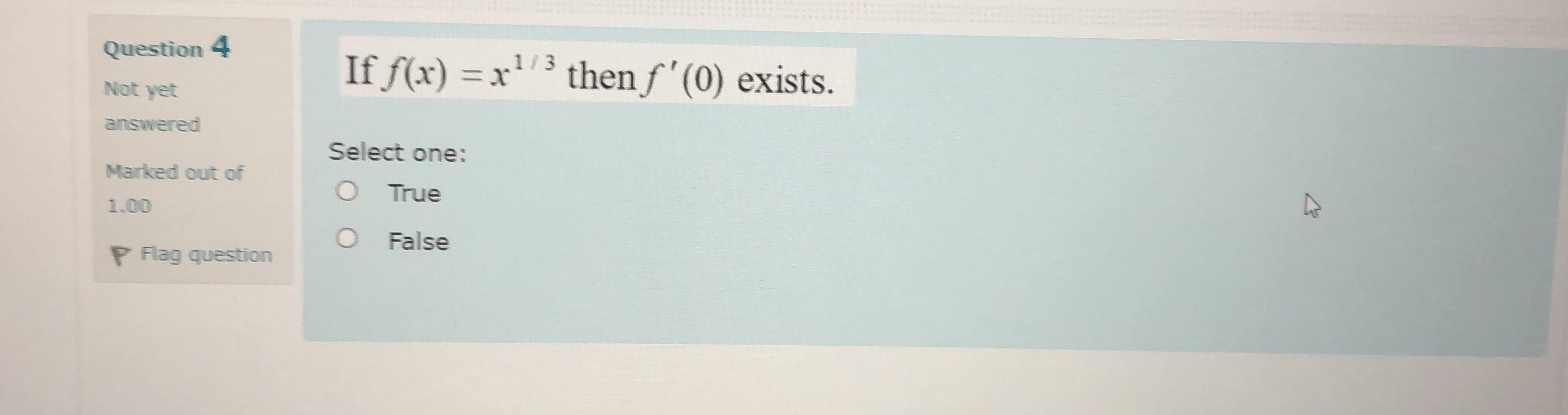 Solved Question 4Not yetansweredMarked out of1.00Flag | Chegg.com