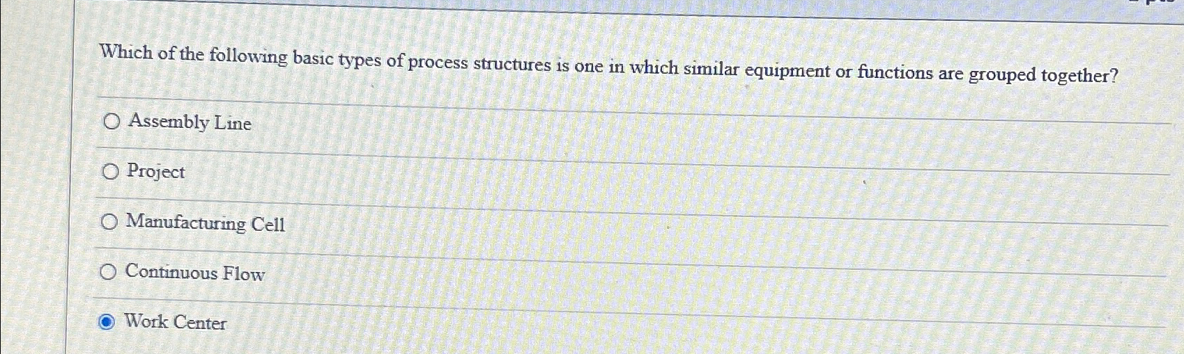 Solved Which of the following basic types of process | Chegg.com
