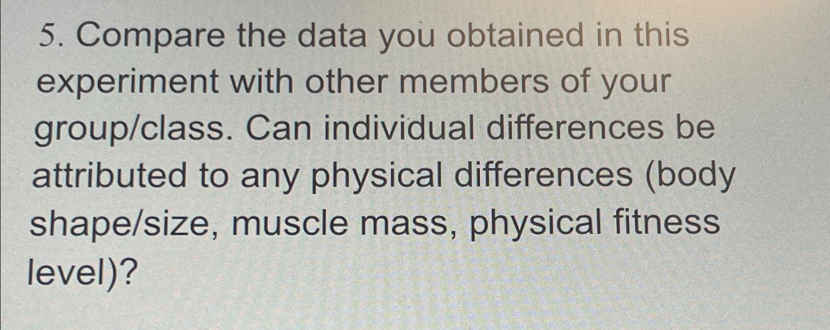 Solved Compare the data you obtained in this experiment with | Chegg.com