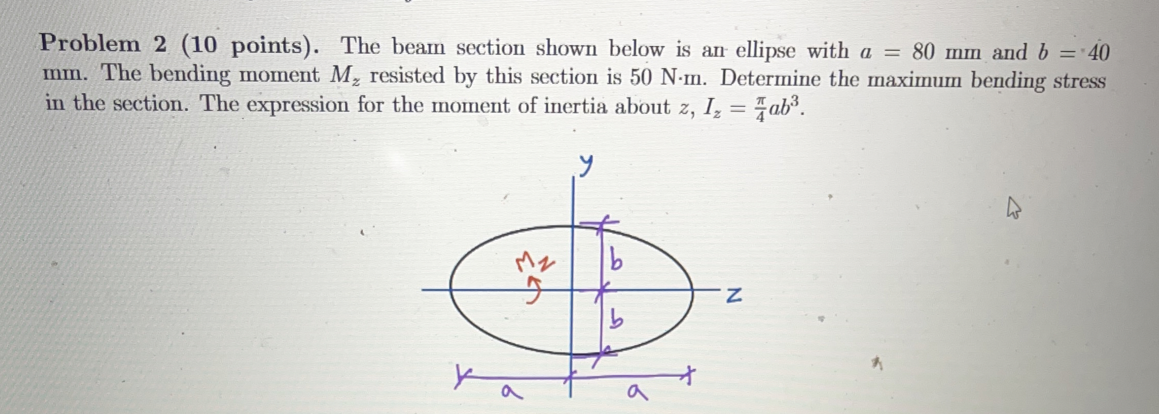 Solved Problem 2 ( 10 ﻿points). ﻿The beam section shown | Chegg.com