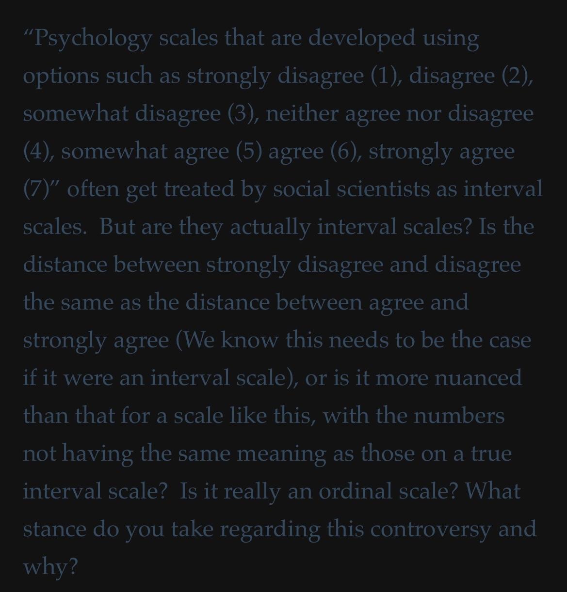 Solved "Psychology scales that are developed using options | Chegg.com