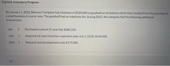 Solved (c) Indicate what the intangible asset account | Chegg.com