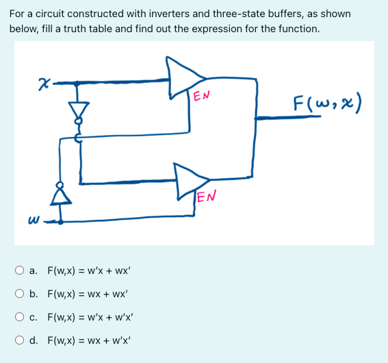 Solved For a circuit constructed with inverters and | Chegg.com