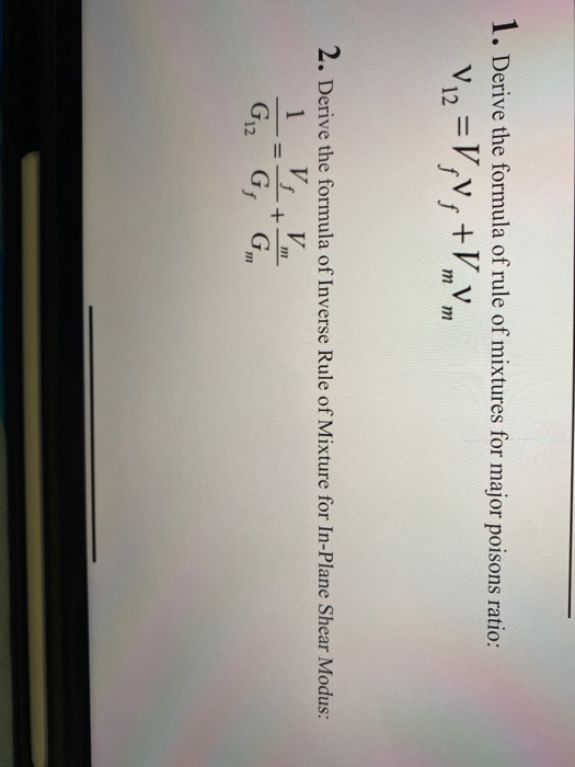 Solved Derive the formula of rule of mixtures for major | Chegg.com