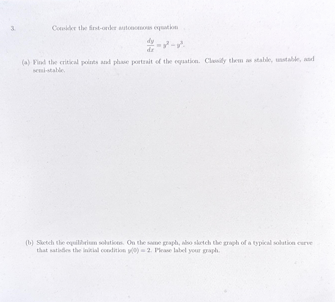 Consider the first-order autonomous | Chegg.com