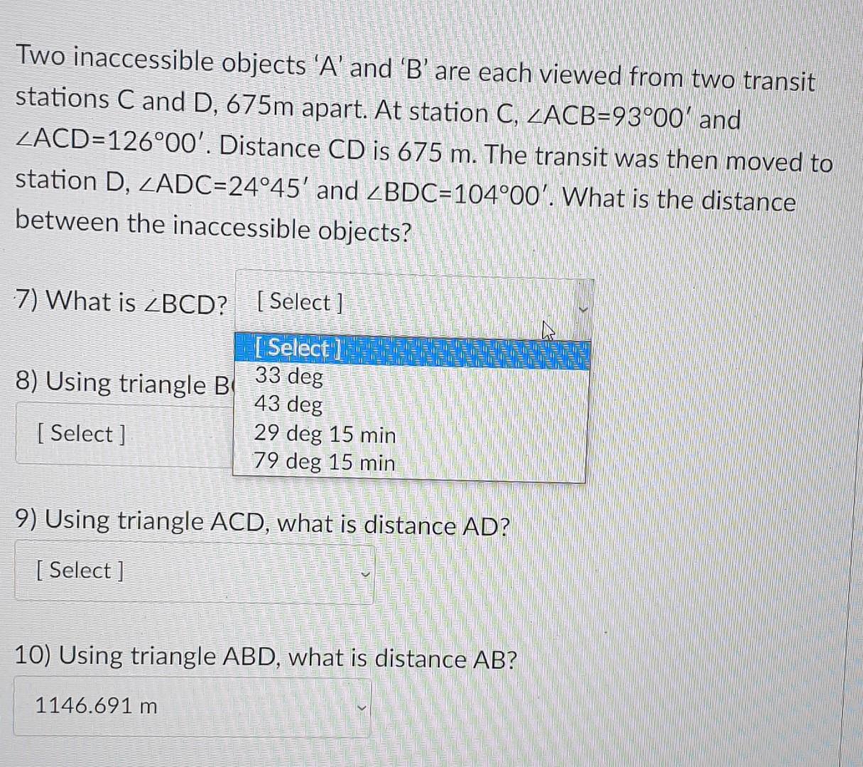 Solved Two inaccessible objects 'A' and 'B' are each viewed | Chegg.com