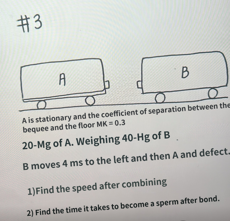 Solved #3A ﻿is stationary and the coefficient of separation | Chegg.com