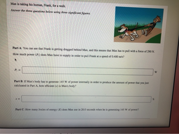 Solved Max is taking his human, Frank, for a walk. Answer | Chegg.com