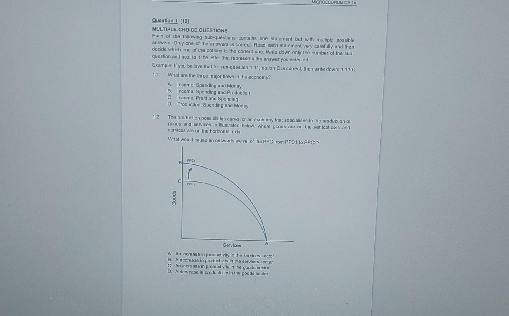 Solved Question 1 [10] MULTIPLE-CHOICE QUESTIONS Each of the | Chegg.com