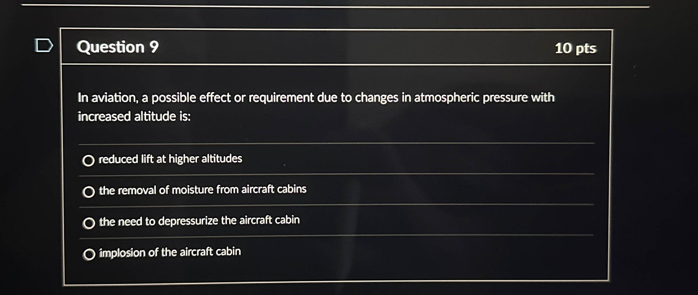 Solved Question 910 ﻿ptsIn aviation, a possible effect or | Chegg.com