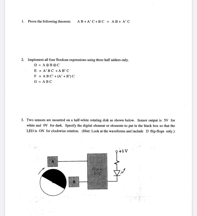 Solved 1 Prove The Following Theorem Abacb C Ab Ac 