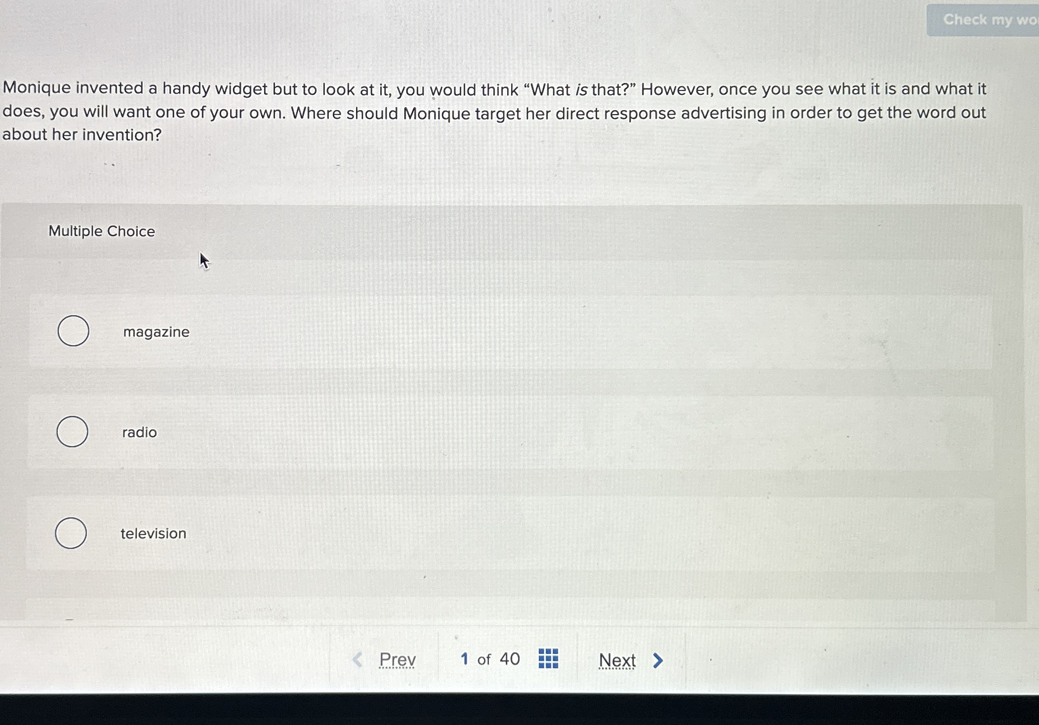 Solved Monique invented a handy widget but to look at it, | Chegg.com