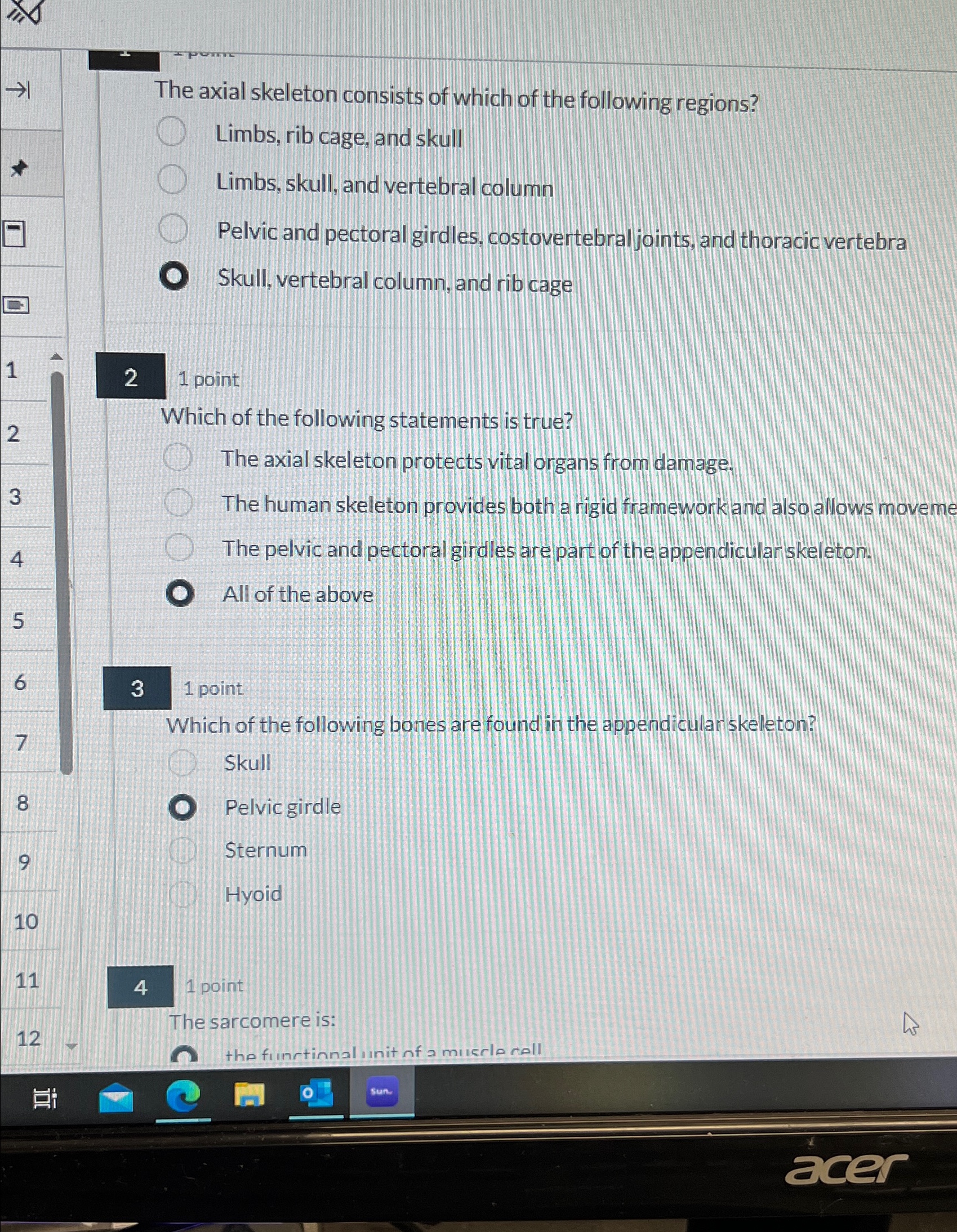 Solved The axial skeleton consists of which of the following | Chegg.com
